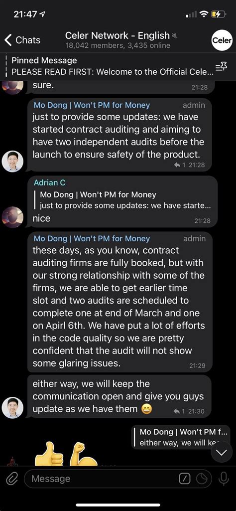 Update From Mo Dong For Those Who Arent In The Telegram Group R Celernetwork