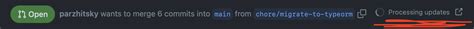 git github shows processing updates on my pull request after every