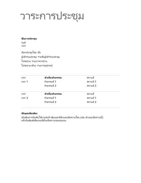 วาระการประชุม