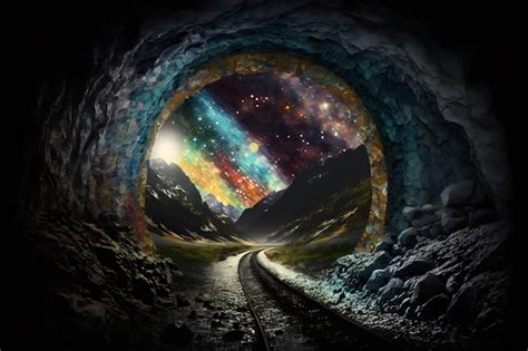 Premium Ai Image A Magical Tunnel Leading Into Outer Space Neural Network Ai Generated
