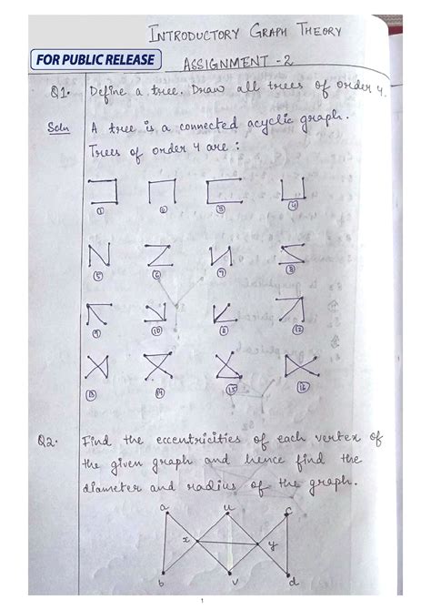 SOLUTION Introduction To Graph Theory Assignment Studypool