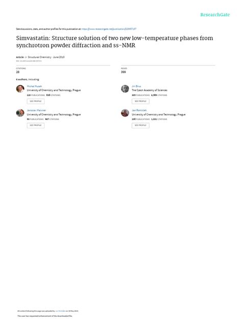 Simvastatin Structure Solution Of Two New Low Temp Pdf Differential