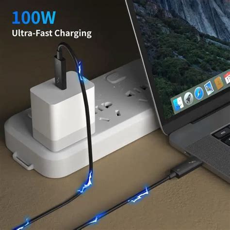 Vszerda 40gbps Thunderbolt 4 Cable 2 3ft Supports 8k Display 100w Charging Usb C To Usb C