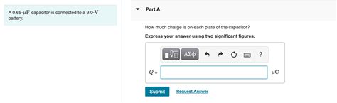 Solved A μF capacitor is connected to a V Part A Chegg