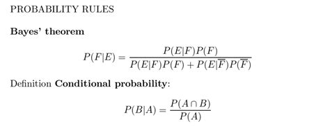 Solved PROBABILITY RULES Bayes Theorem P E F P F P FE Chegg
