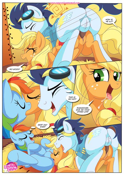 Rule 34 1boy 2girls Applejack Mlp Balls Clitoris Closed Eyes Comic