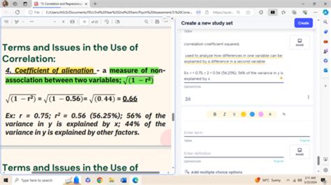Lesson 3 Correlation And Regression Flashcards Quizlet