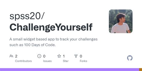 Github Spss20challengeyourself A Small Widget Based App To Track