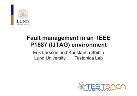 Pdf Fault Management In An Ieee P1687 Ijtag Environment Ieee P1687 Ijtag • Ijtag