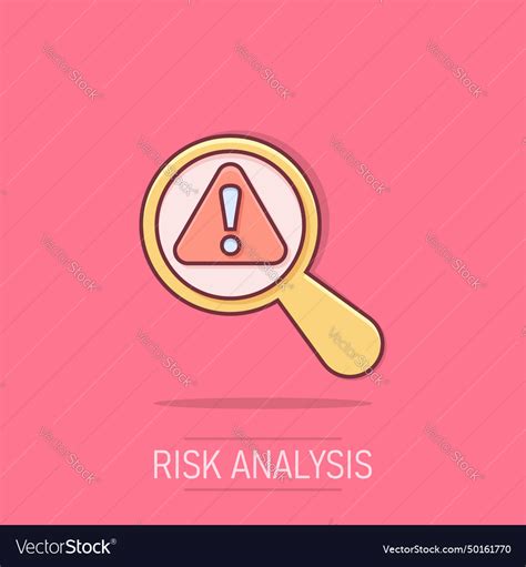 Risk Analysis Icon In Comic Style Exclamation Vector Image