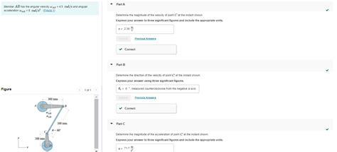 Solved Part A Member AB Has The Angular Velocity W AB Chegg