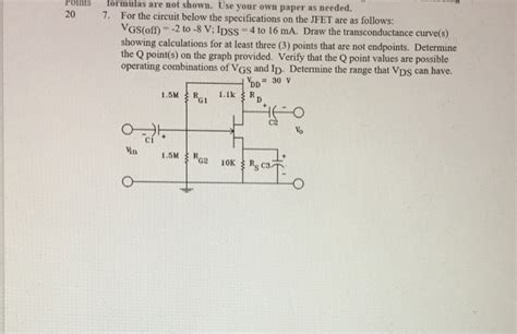 Solved Points 115 Formulas Are Not Shown Use Your Own Paper