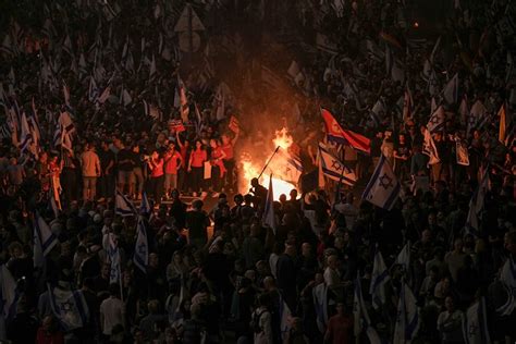Thousands Block Tel Aviv Highway In Protest Against Gallant Dismissal