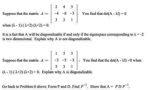 solved 2 4 3 suppose that the matrix a 4 6 3 you find