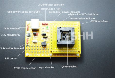 Stm8 Qfp64 Core Board Stm8a Stm8s Stm8l Download Seat Test Socket