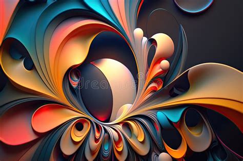 Abstract Geometric Shape Background With Curve Lines Design Generative Ai Stock Image Image Of