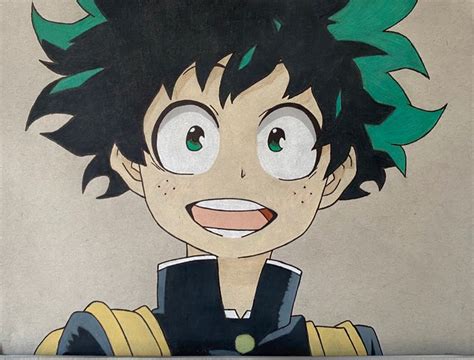 Izuku Midoriya Deku Coloured Pencil Drawing Colored Pencil Drawing