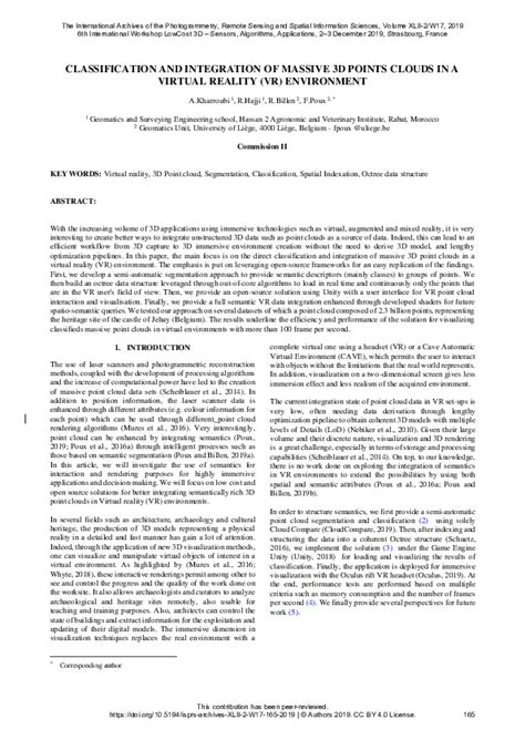 pdf classification and integration of massive 3d points clouds in a
