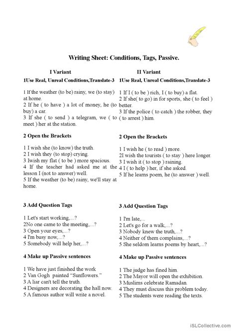 Working Sheet Condition Tags Français Fle Fiches Pedagogiques Pdf And Doc