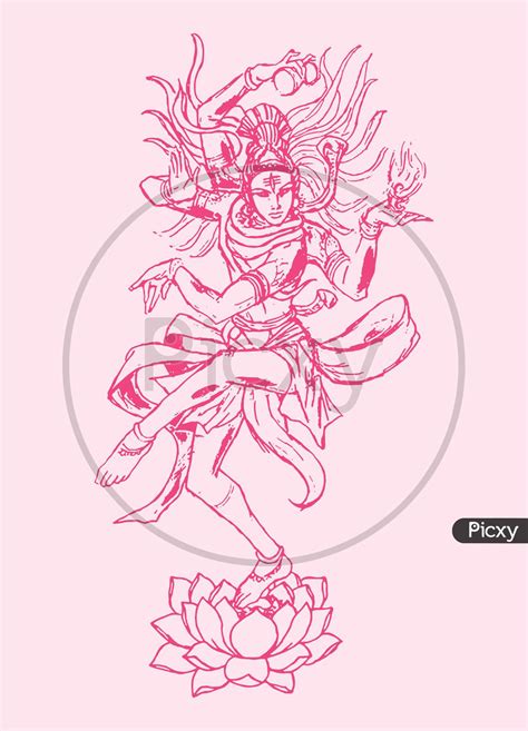 lord shiva dancing drawing