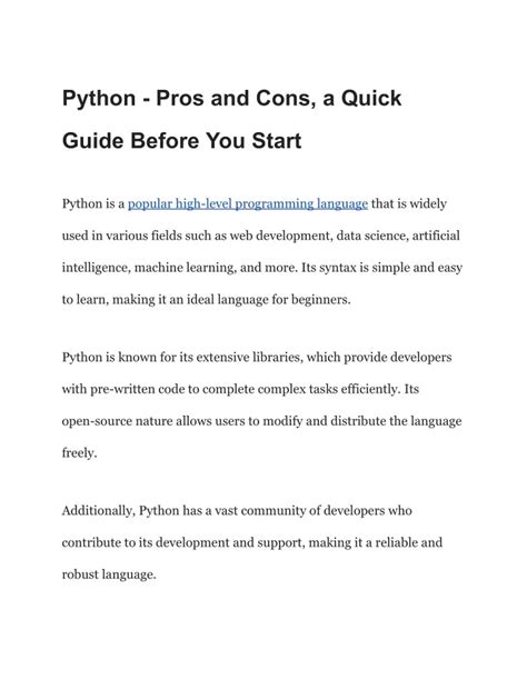 Ppt Python Pros And Cons A Quick Guide Before You Start Powerpoint
