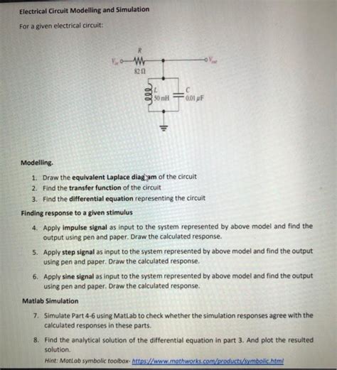 solved electrical circuit modelling and simulation for a
