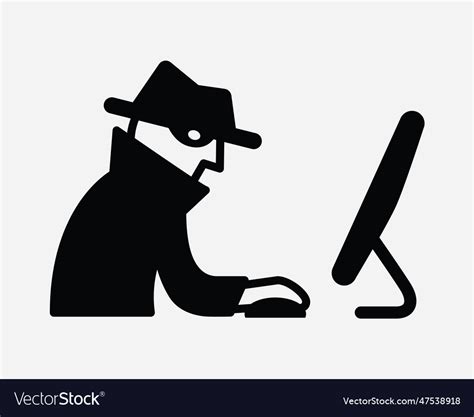 hacker icon crime criminal hacking hack thief web vector image