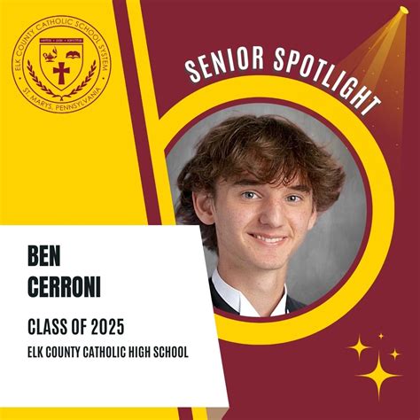 Senior Spotlight Ben Cerroni Elk County Catholic School System
