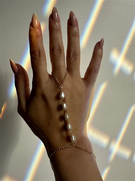 Baroque Pearl Hand Chain Hand Chain Jewelry Hand Chain Ethereal Jewelry