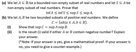 solved a we let a cr be a bounded non empty subset of real