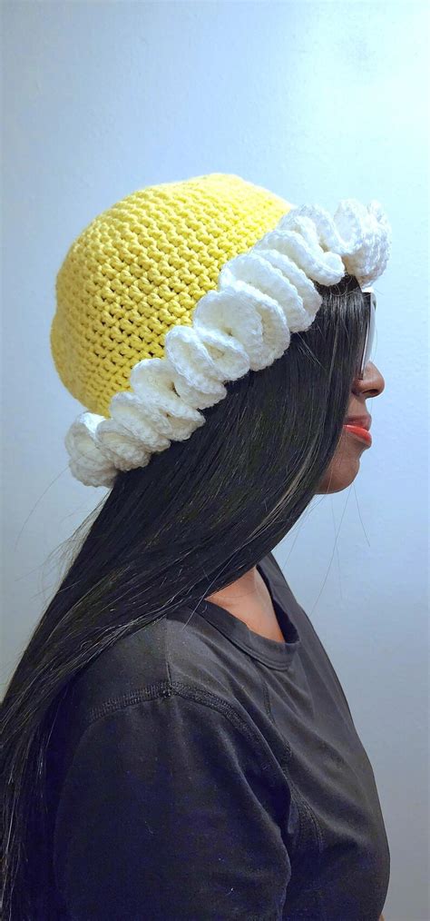 Crochet Ruffle Hat Etsy