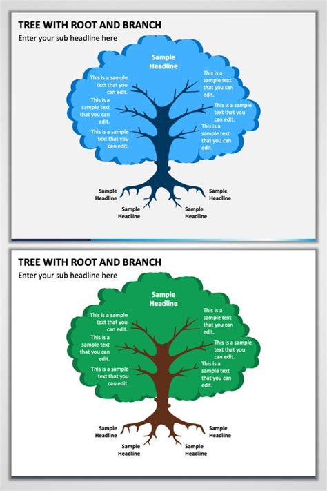 Tree With Root And Branch For PowerPoint And Google Slides Tree Diagram Branch Marketing