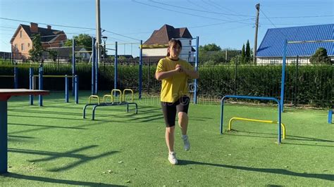 A Morning Warm Up Routine At The Outdoor Gym Stock Footage Video Of