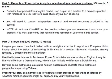 Part C Example Of Prescriptive Analytics In