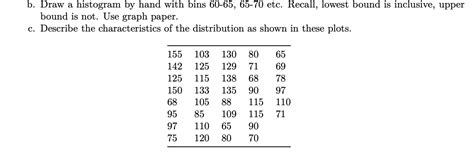 Solved B Draw A Histogram By Hand With Bins 60−6565−70