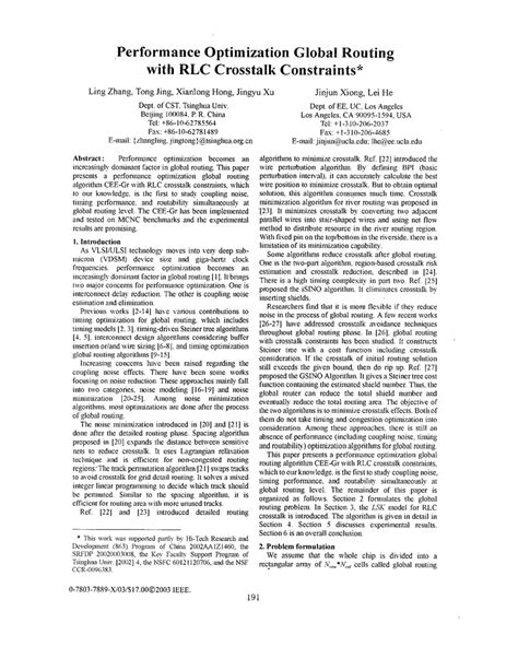 Pdf Performance Optimization Global Routing With Rlc Crosstalk