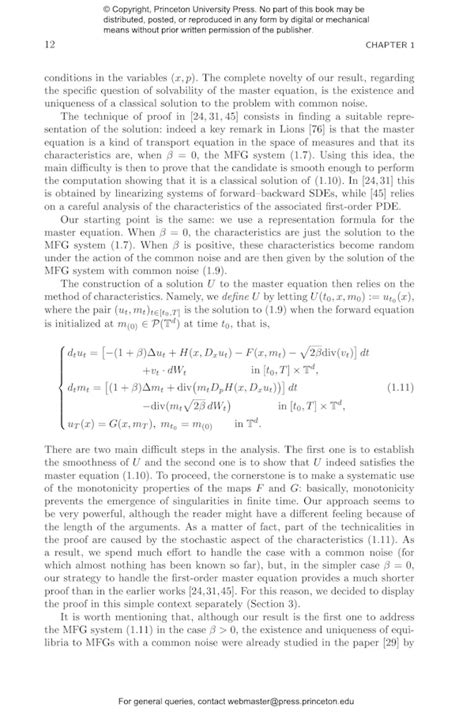 The Master Equation And The Convergence Problem In Mean Field Games Princeton University Press