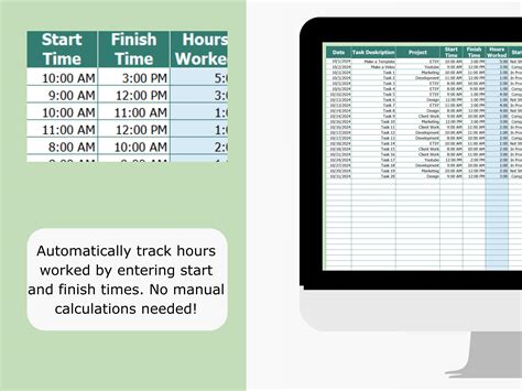 daily work log and time tracker excel template track hours attendance