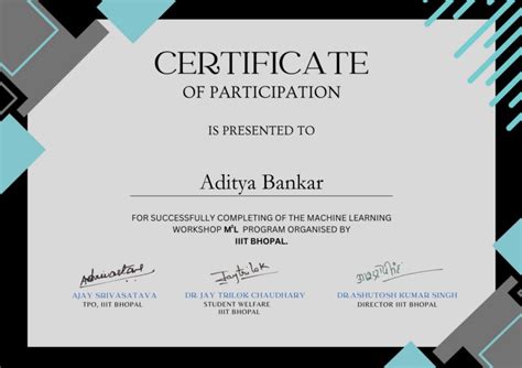 Completed Machine Learning Workshop At Iiit Bhopal Aditya Bankar Posted On The Topic Linkedin
