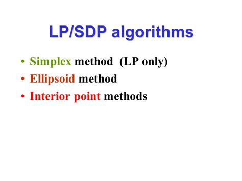 semidefinite programming ppt download