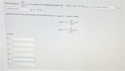 Solved If The Series Y X N Ncnxn Is A Solution Of The Chegg Com
