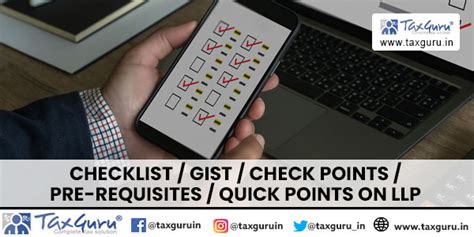 Checklist GIST Check Points Pre Requisites Quick Points On LLP