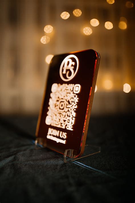 illuminated qr code sign media sign acrylic social media sign