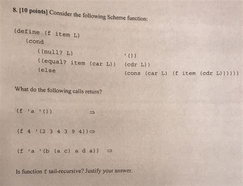 solved 8 [10 points] consider the following scheme