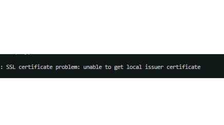 SSL certificate problem: unable to get local issuer certificate 에러 해결