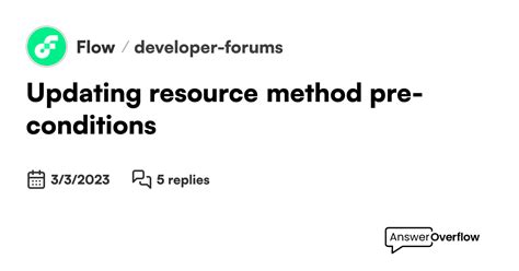 Updating Resource Method Pre Conditions Flow