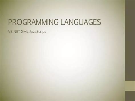 Ppt Programming Languages Powerpoint Presentation Free Download Id