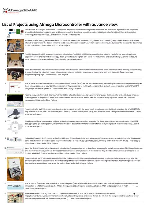 Advanced View Of Atmega Microcontroller Projects List Atmega32 Avrpdf
