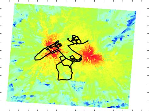 Measured Gps Data Over Coverage Prediction Map Of The Dvb H Test