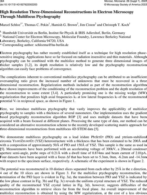 High Resolution Three Dimensional Reconstructions In Electron